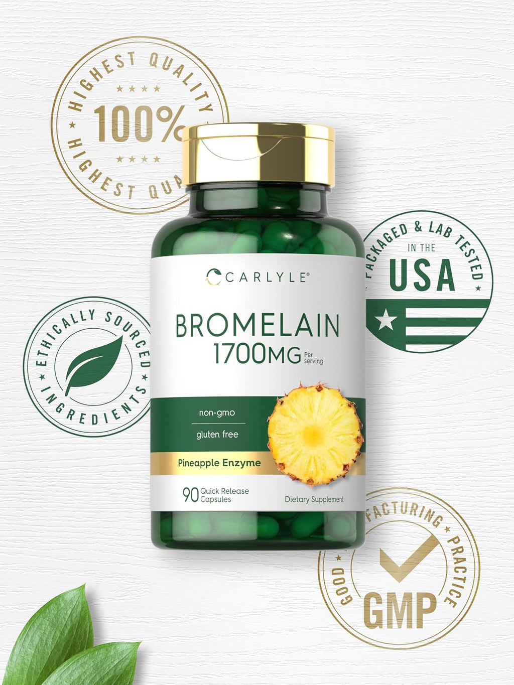Carlyle 1700 mg bromelain capsules