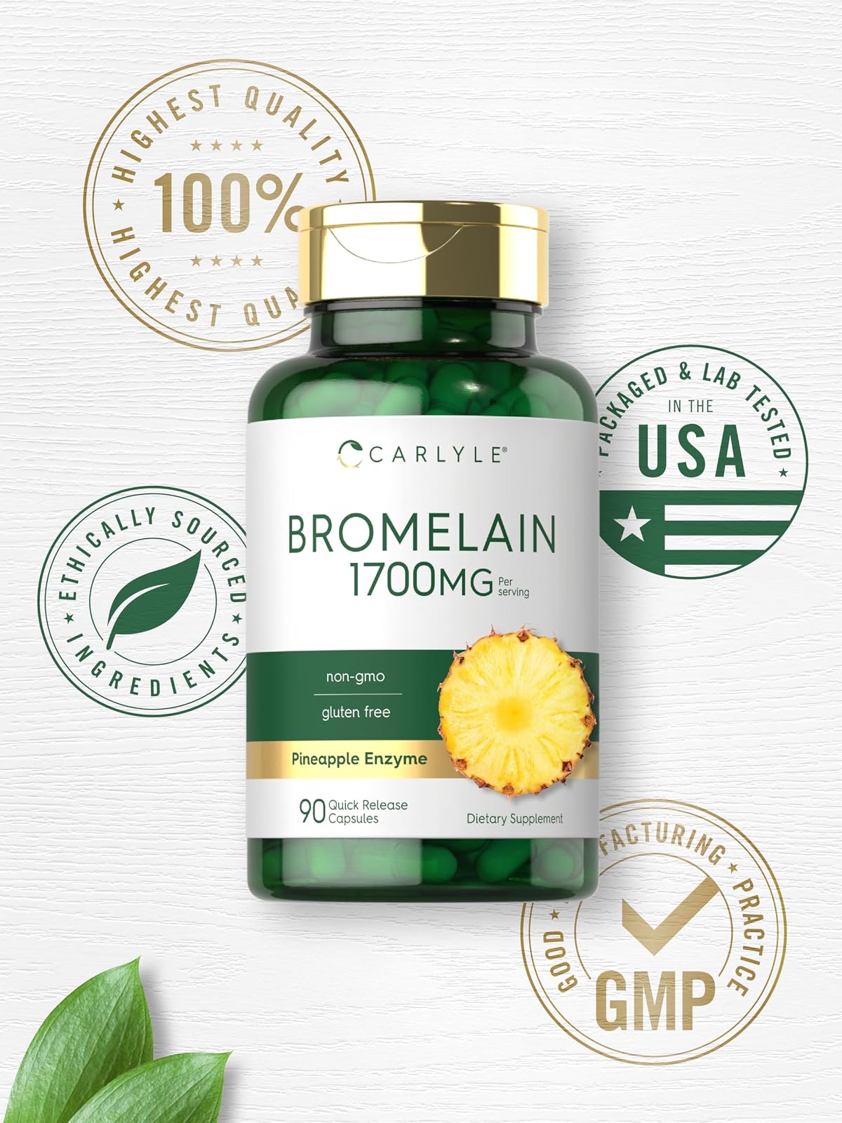 Carlyle 1700 mg bromelain capsules