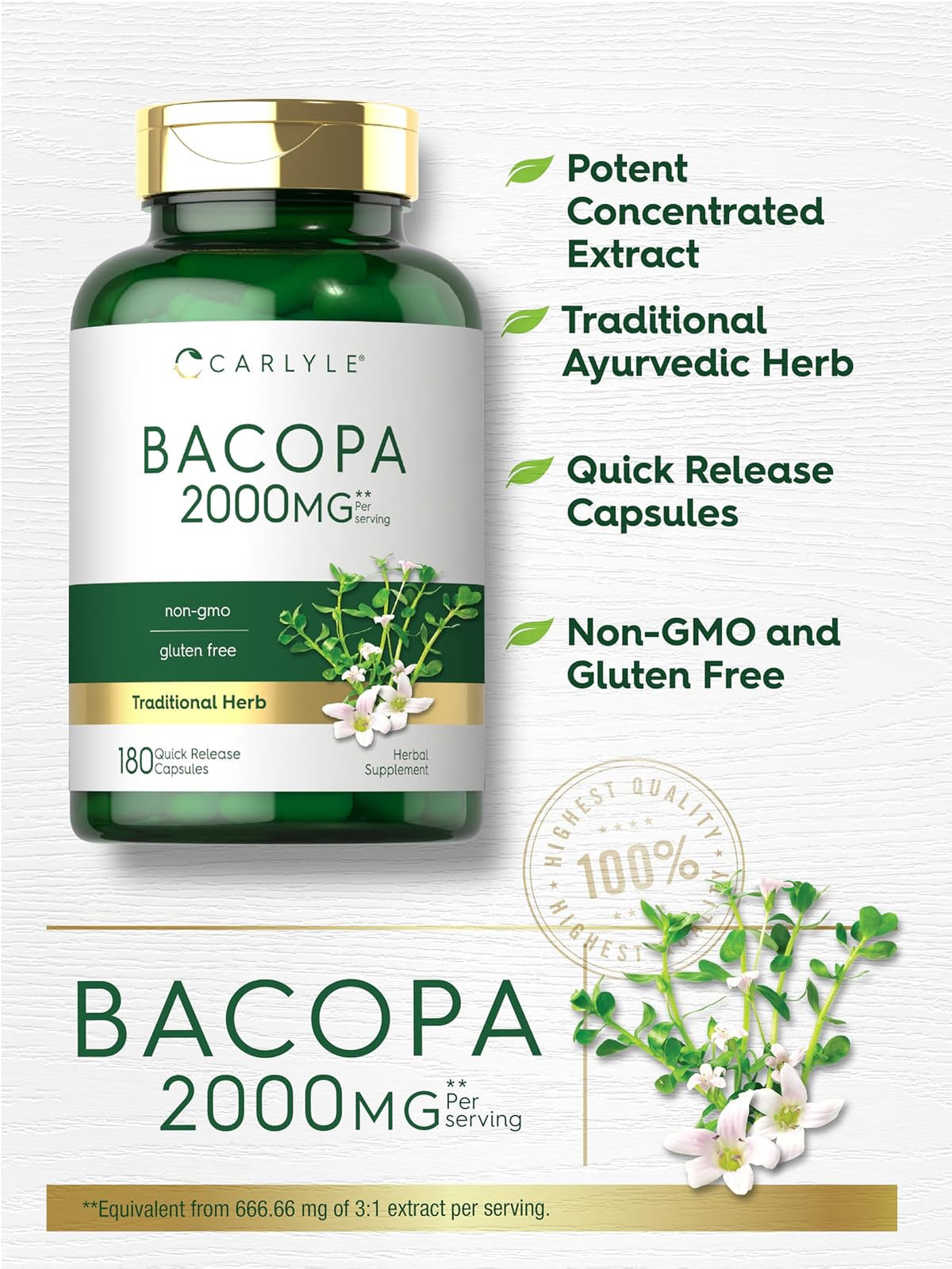 Carlyle Bacopa Monnieri for mental clarity