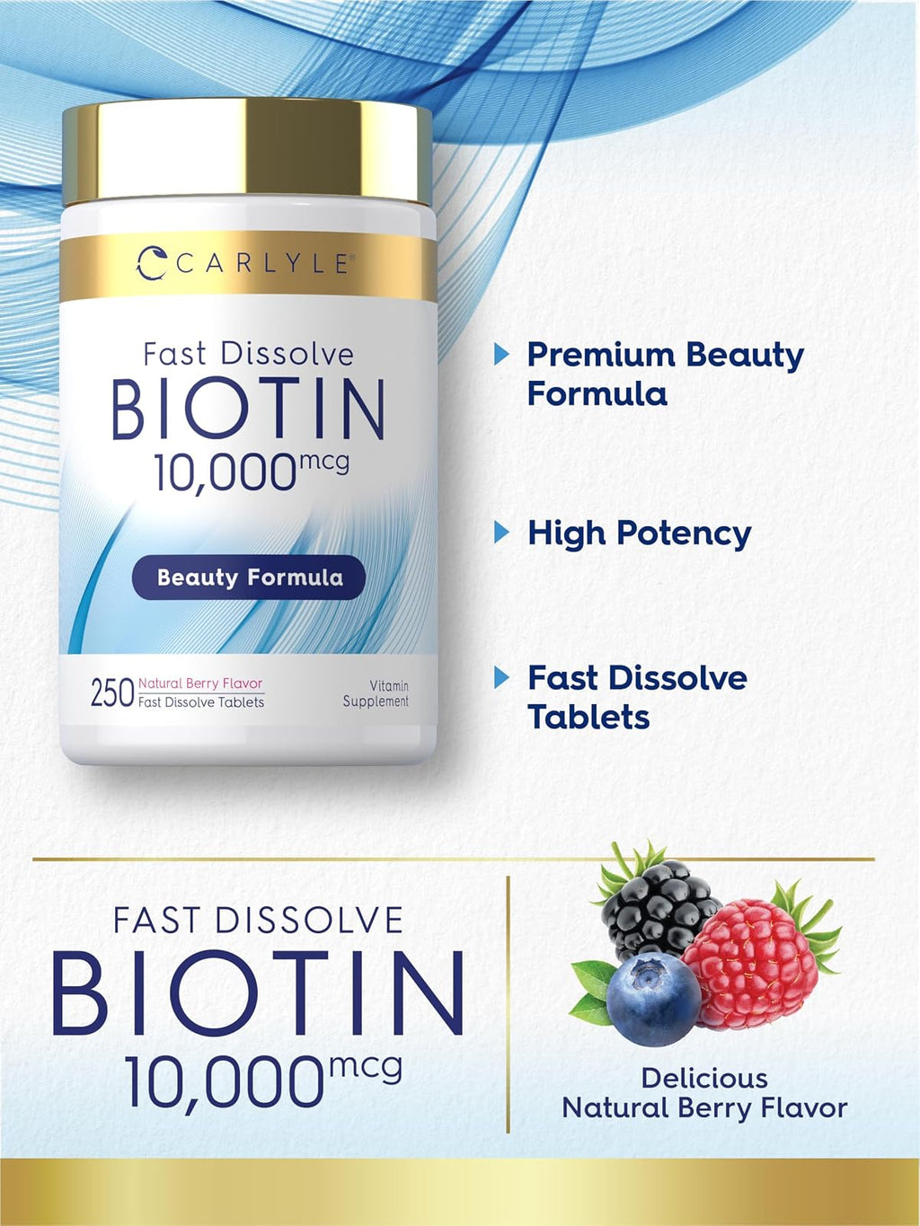 Carlyle biotin 10,000 mcg benefits