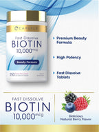 Carlyle biotin 10,000 mcg benefits
