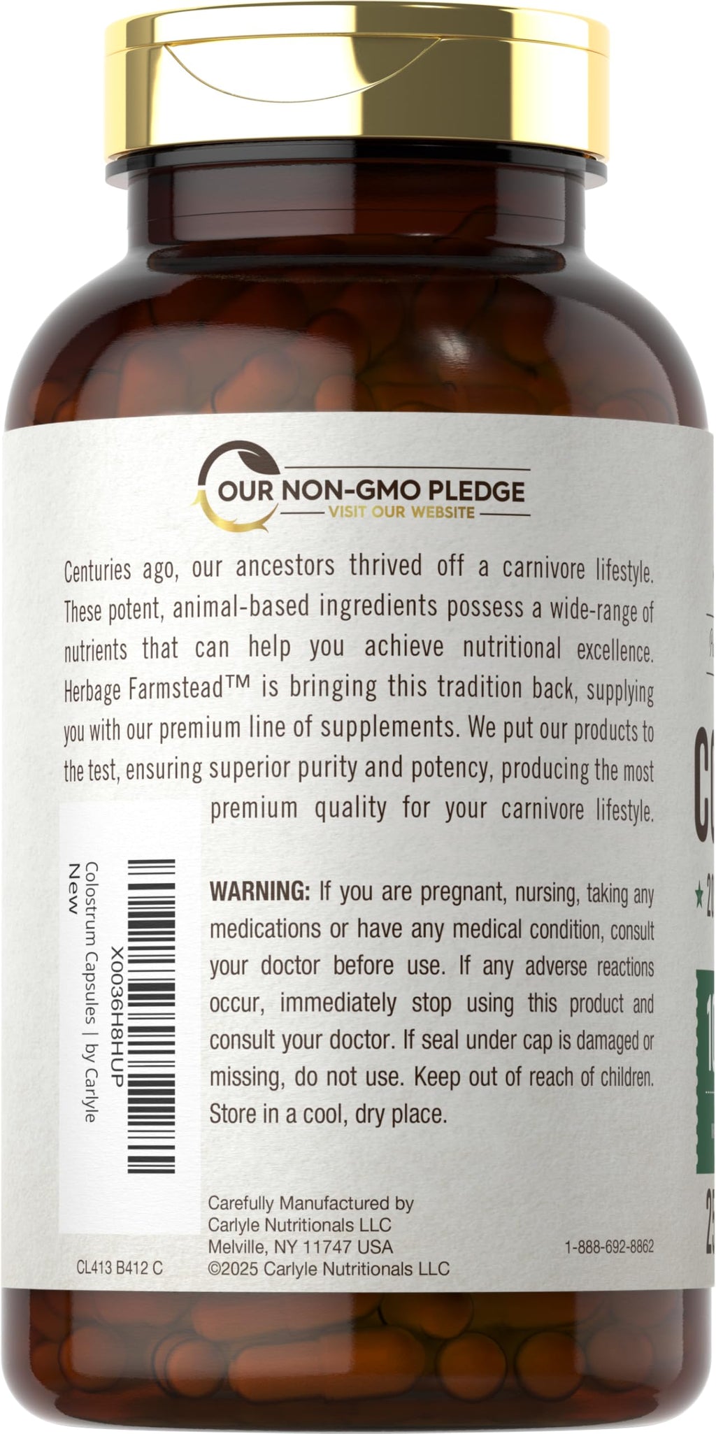 Carlyle Colostrum Capsules for daily nutrition