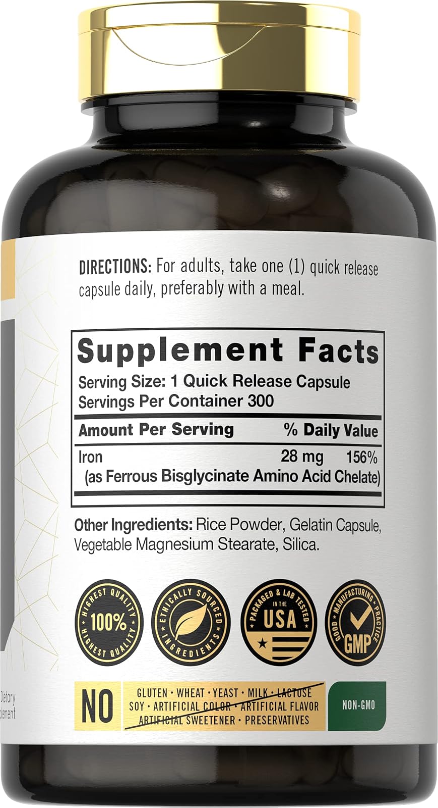 Carlyle easy iron bisglycinate capsules
