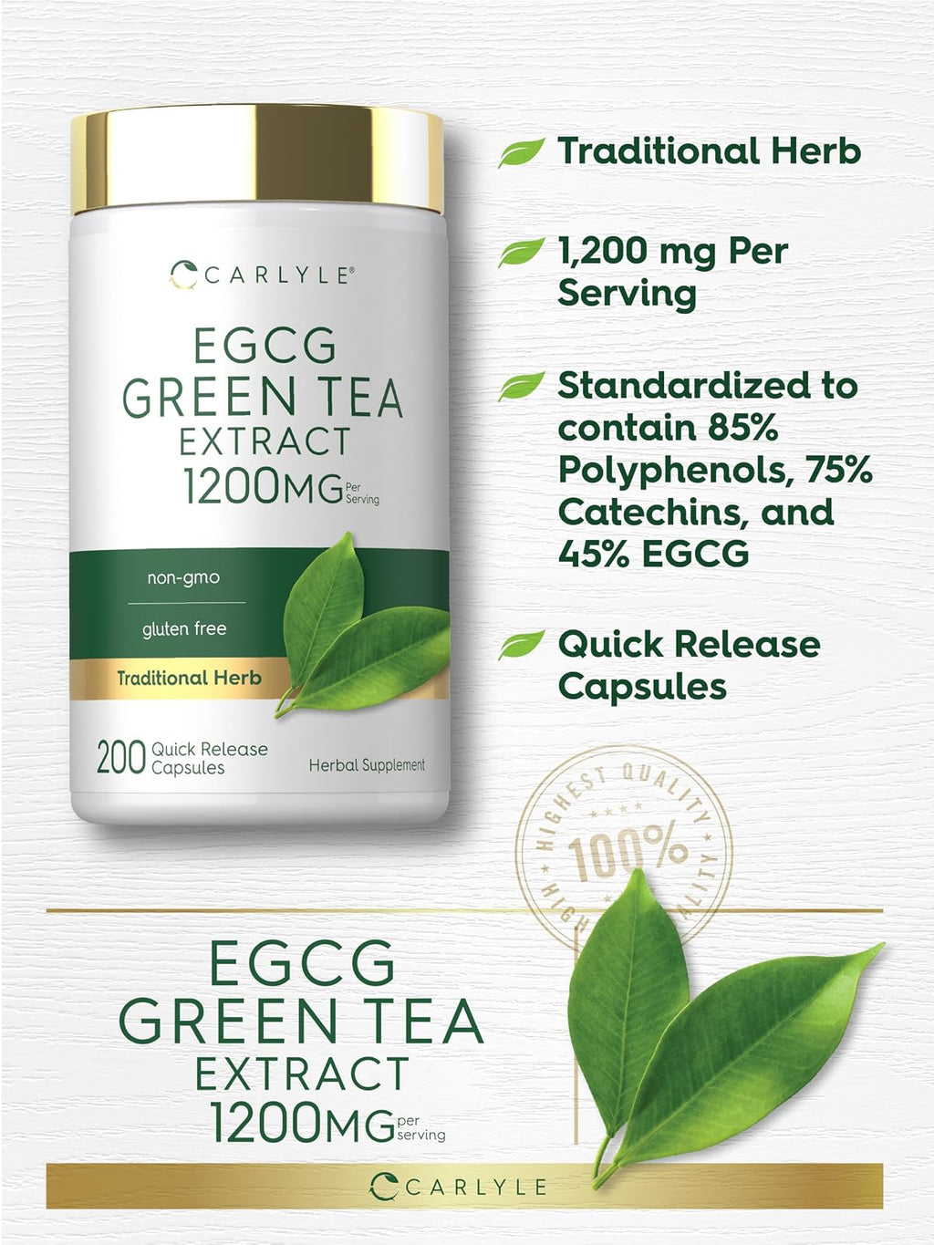 Carlyle EGCG green tea supplement