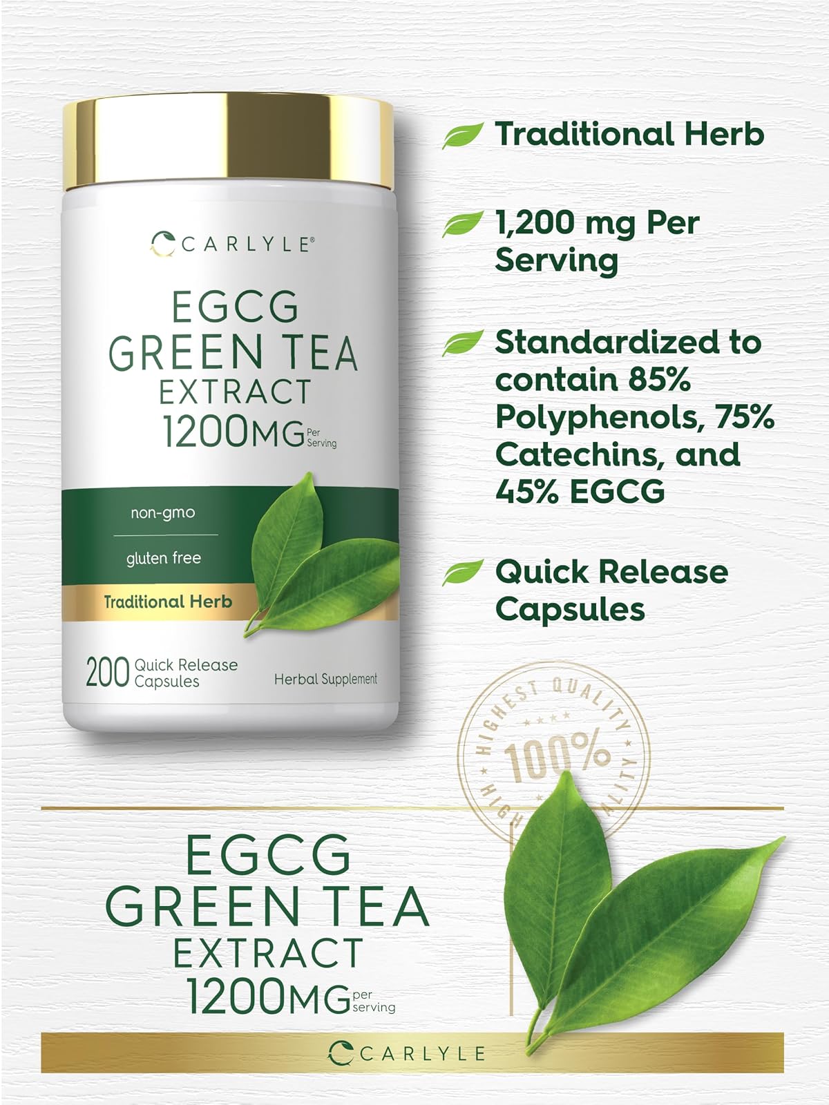 Carlyle EGCG green tea supplement