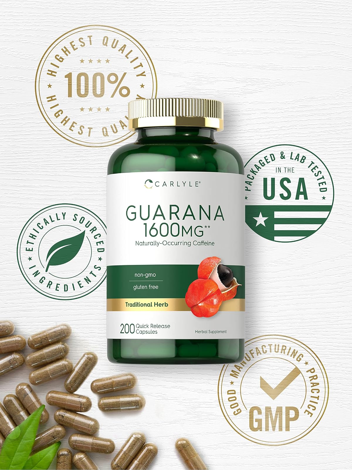 Carlyle Guarana capsules for workout support