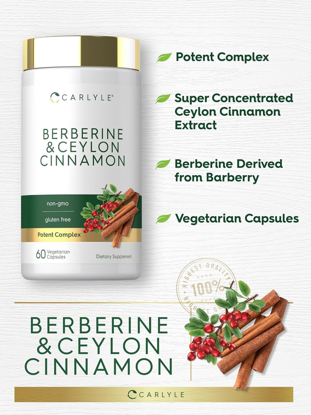 Carlyle herbal berberine with cinnamon