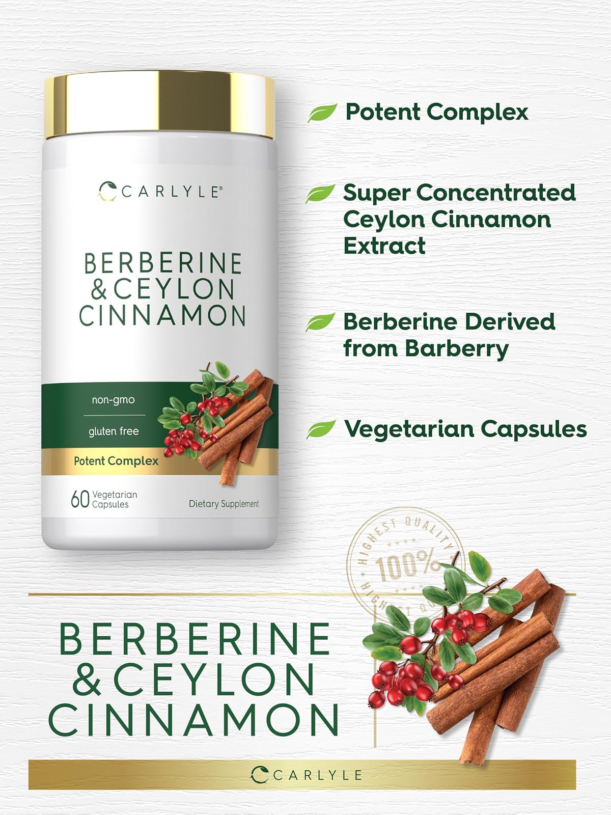 Carlyle herbal berberine with cinnamon