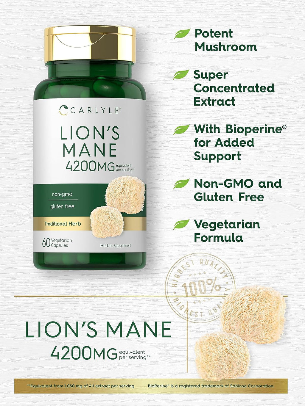 Carlyle lion's mane for cognitive support