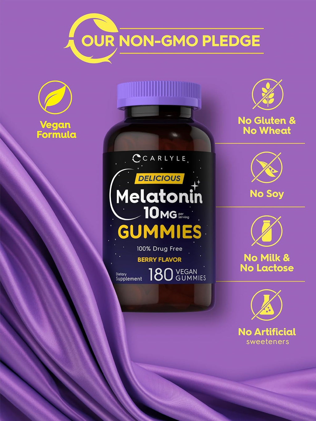 Carlyle melatonin 10mg for nighttime calm