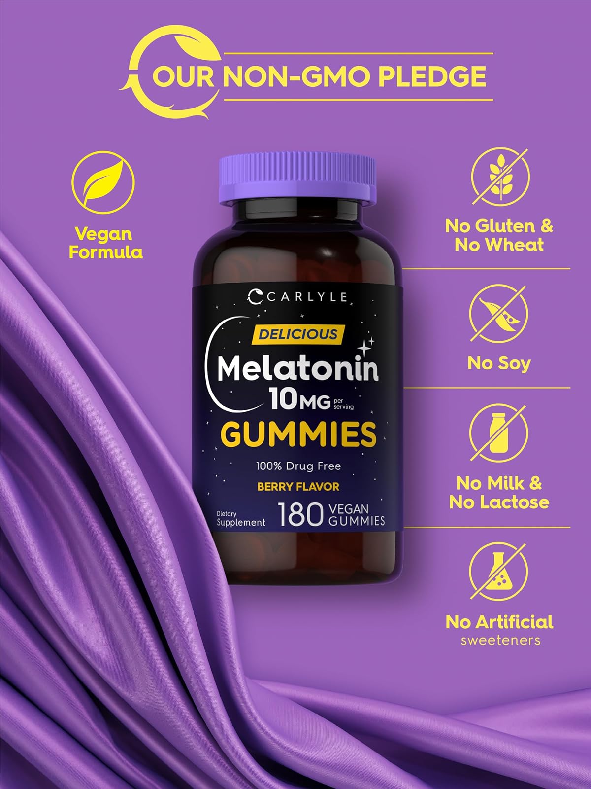Carlyle melatonin 10mg for nighttime calm