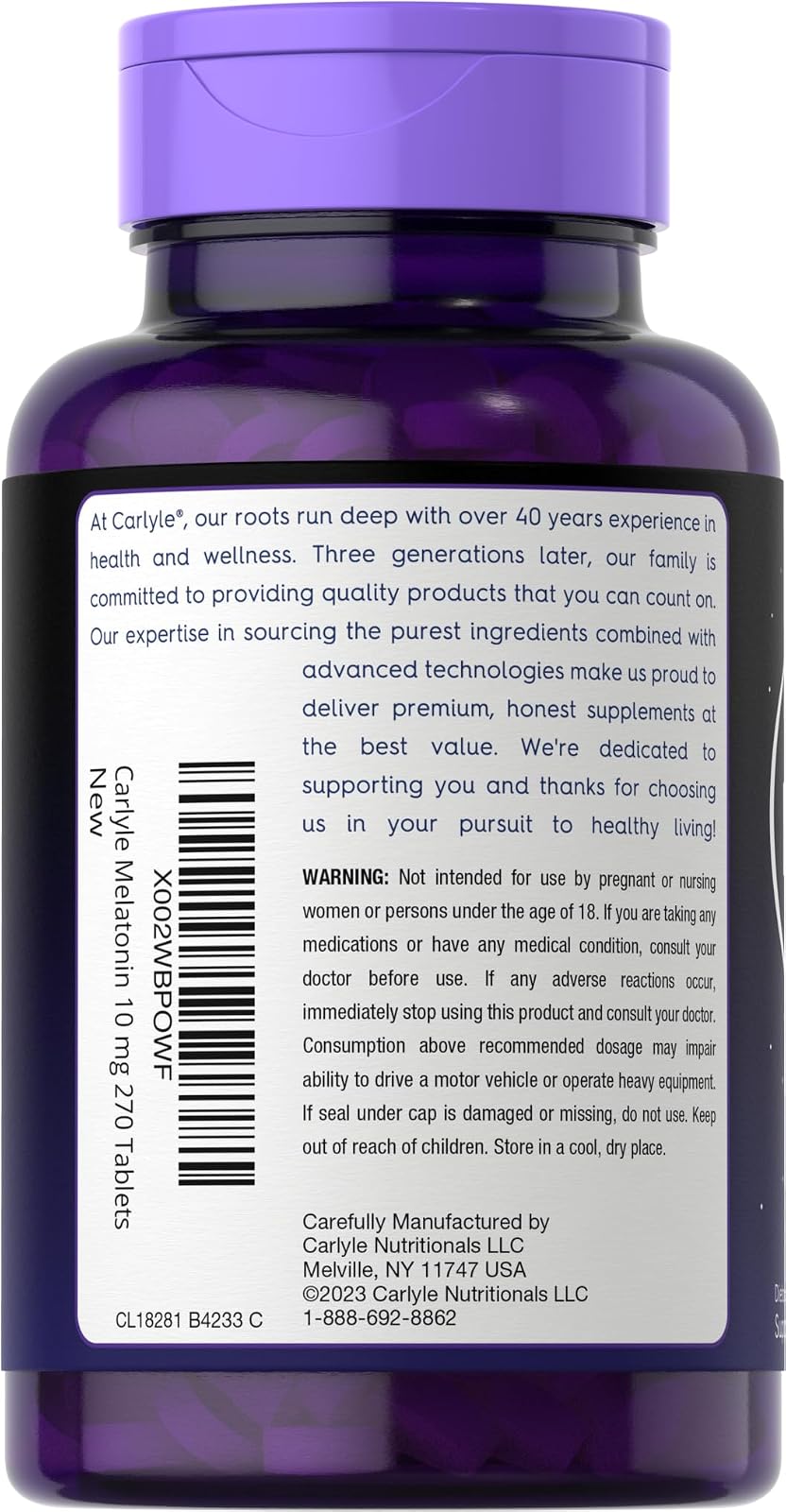 Carlyle melatonin for restful nights