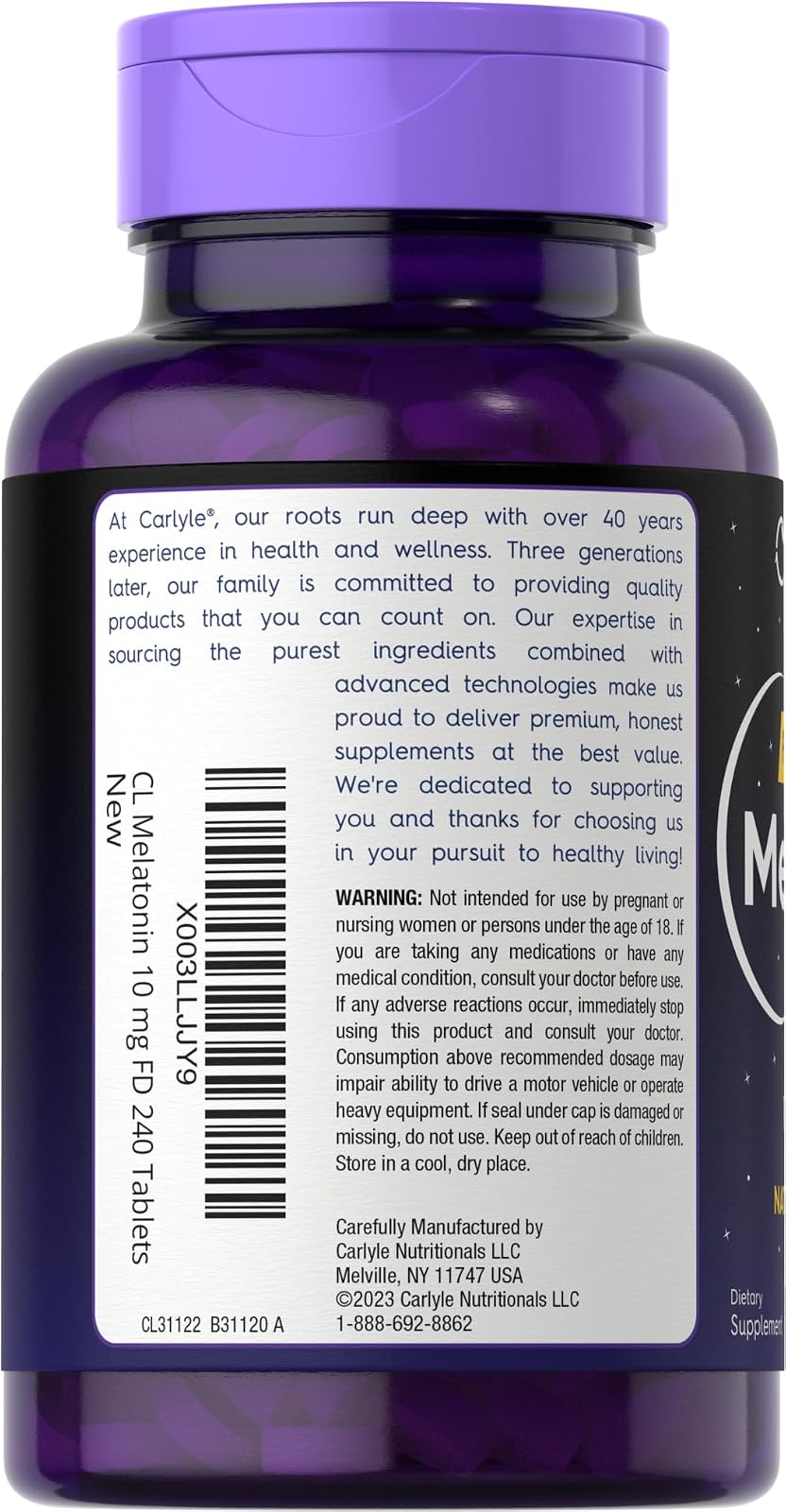 Carlyle melatonin tablets for relaxation