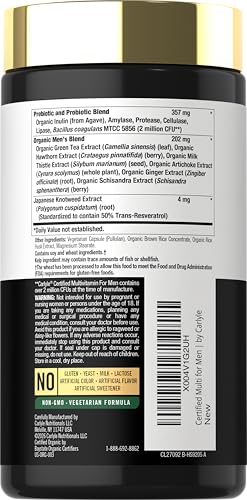 Carlyle men's multivitamins with essential nutrients