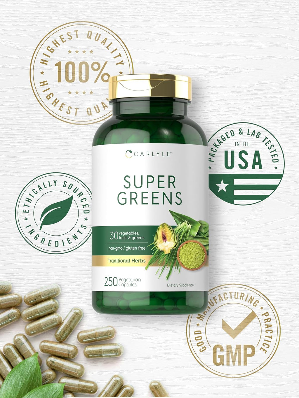Carlyle Super Greens multivitamin for seniors