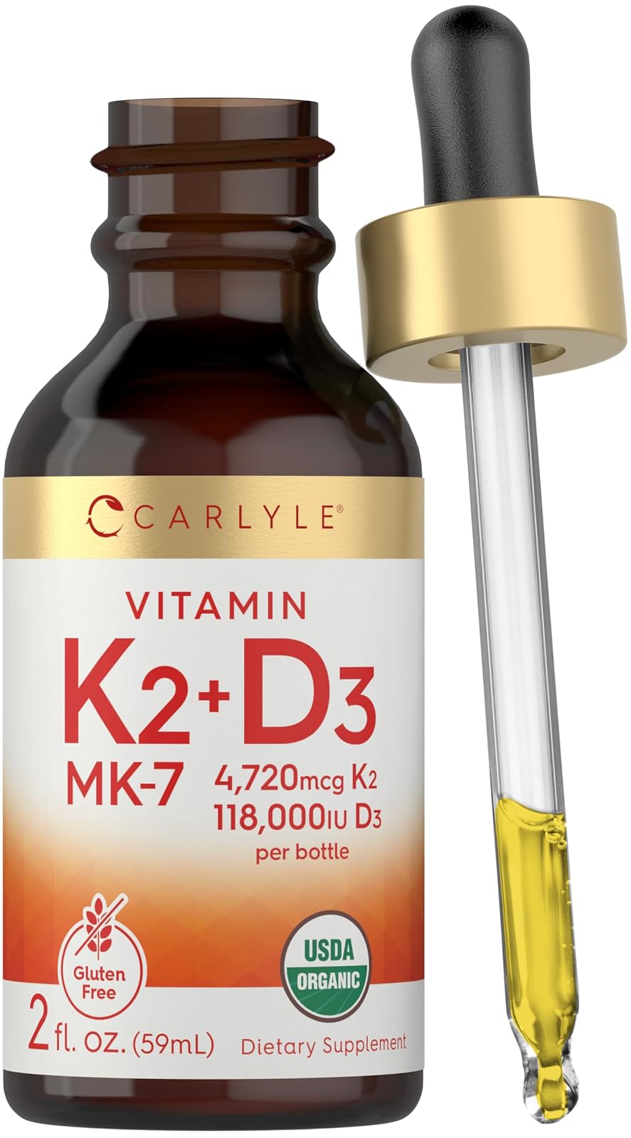 Carlyle vitamin D3 K2 liquid drops