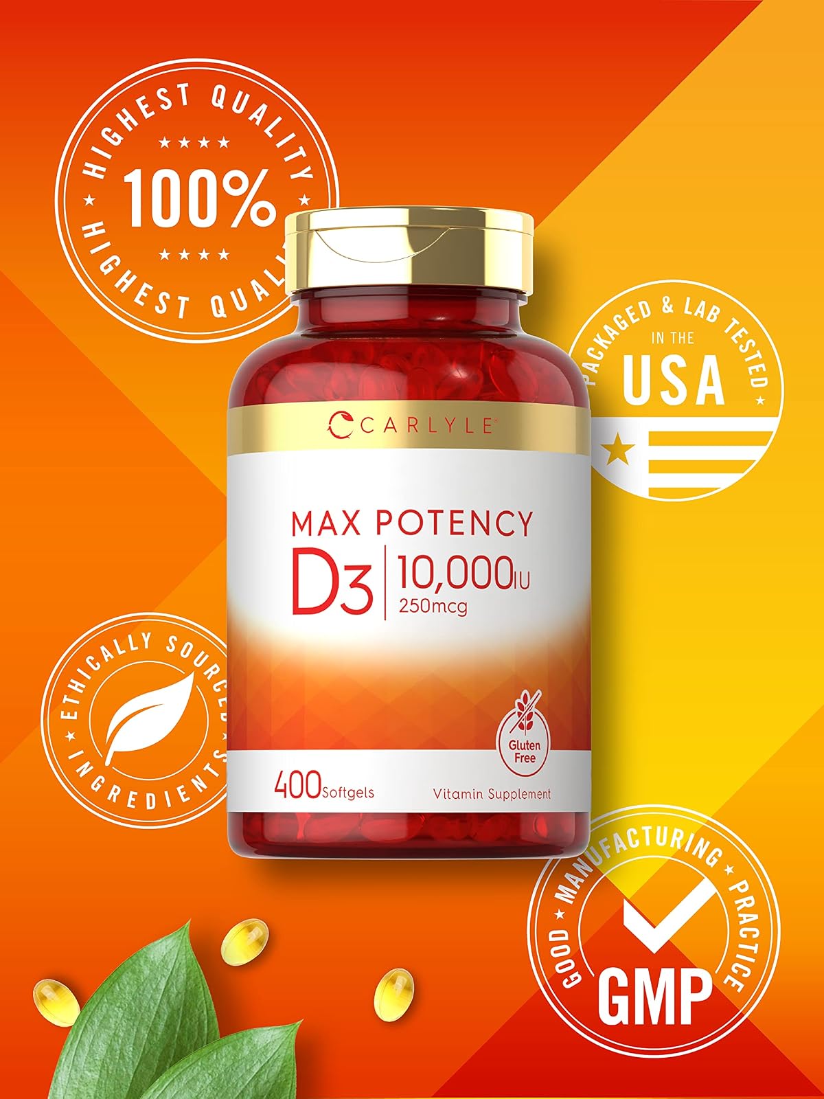 Carlyle vitamin D3 softgels for energy