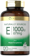 Carlyle vitamin E softgels for skin health