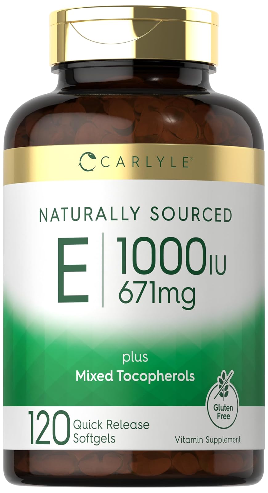Carlyle vitamin E softgels for skin health