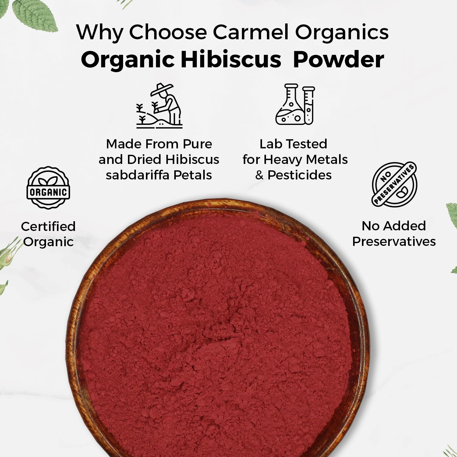 Carmel Organics hibiscus powder for herbal infusions