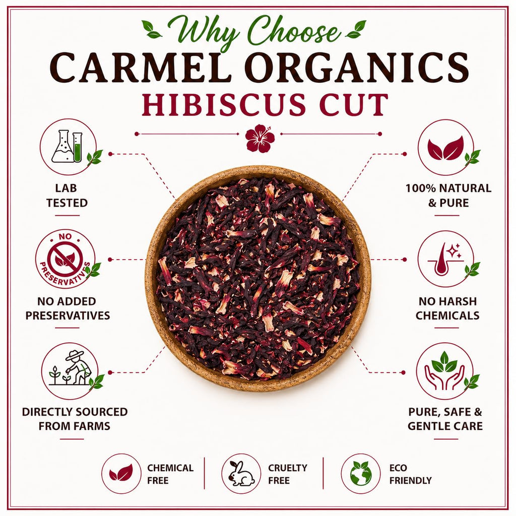 CARMEL ORGANICS hibiscus tea vibrant colour