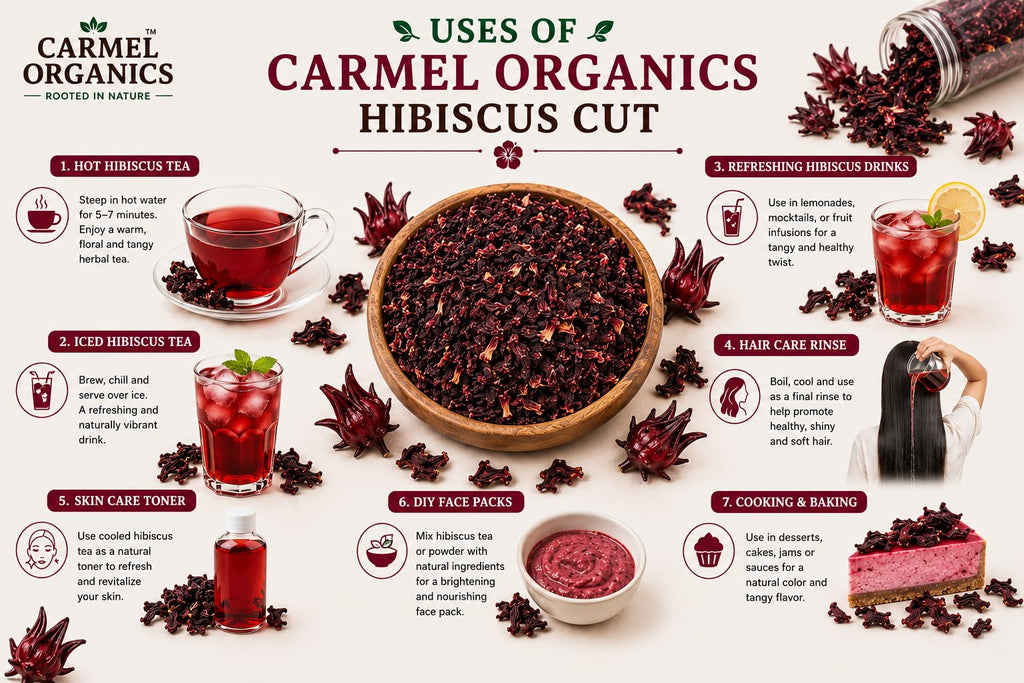 CARMEL ORGANICS organic hibiscus tea brew