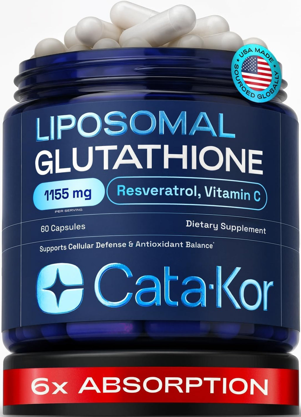 Cata-Kor liposomal glutathione capsules