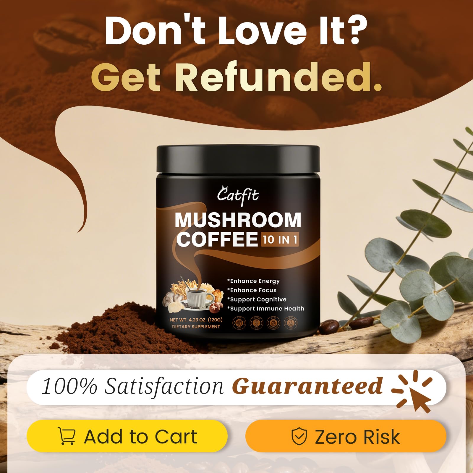Catfit instant coffee for focus