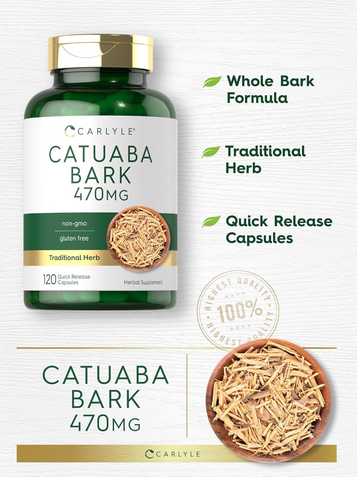 Catuaba bark for vitality support
