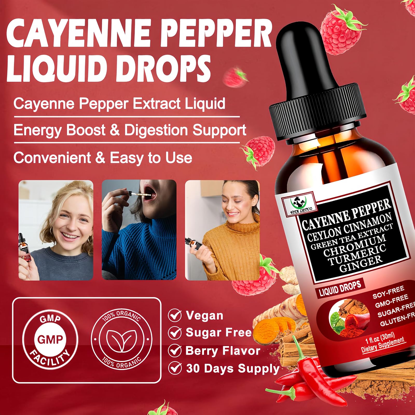 Cayenne drops for digestive health