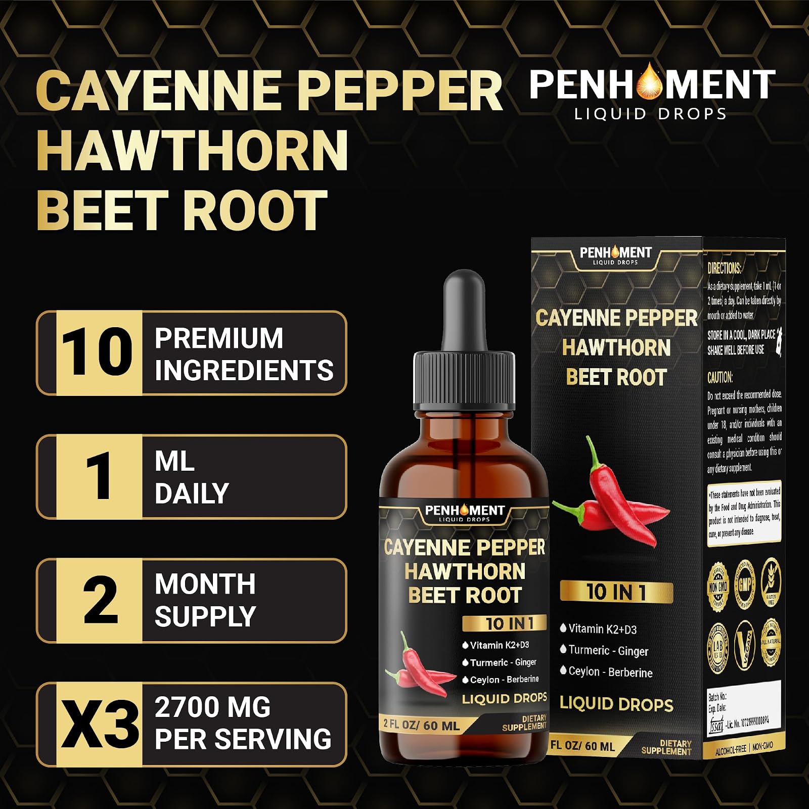 Cayenne liquid drops for digestion