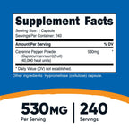 Cayenne pepper 530 mg for digestive health