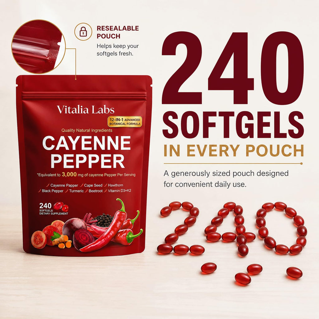 Cayenne pepper capsules for energy boost