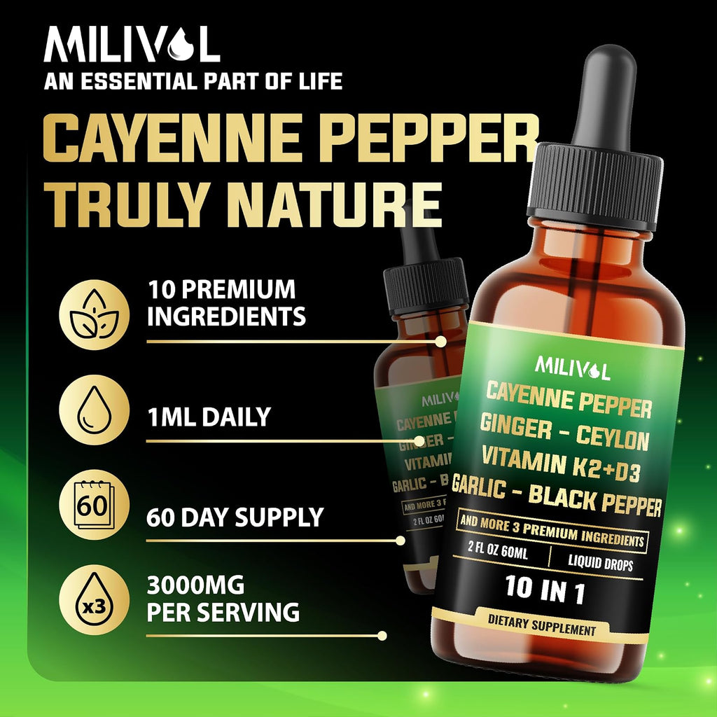 Cayenne pepper drops for energy boost