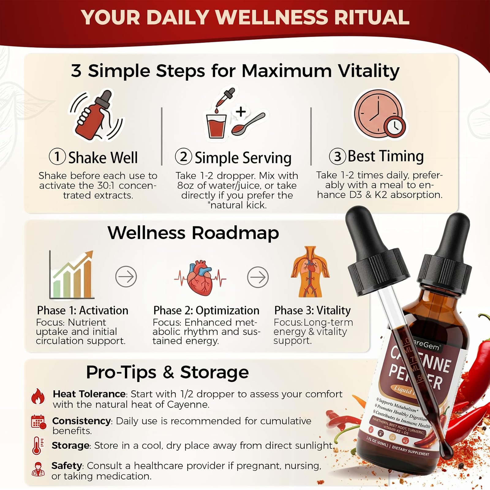Cayenne pepper extract for health
