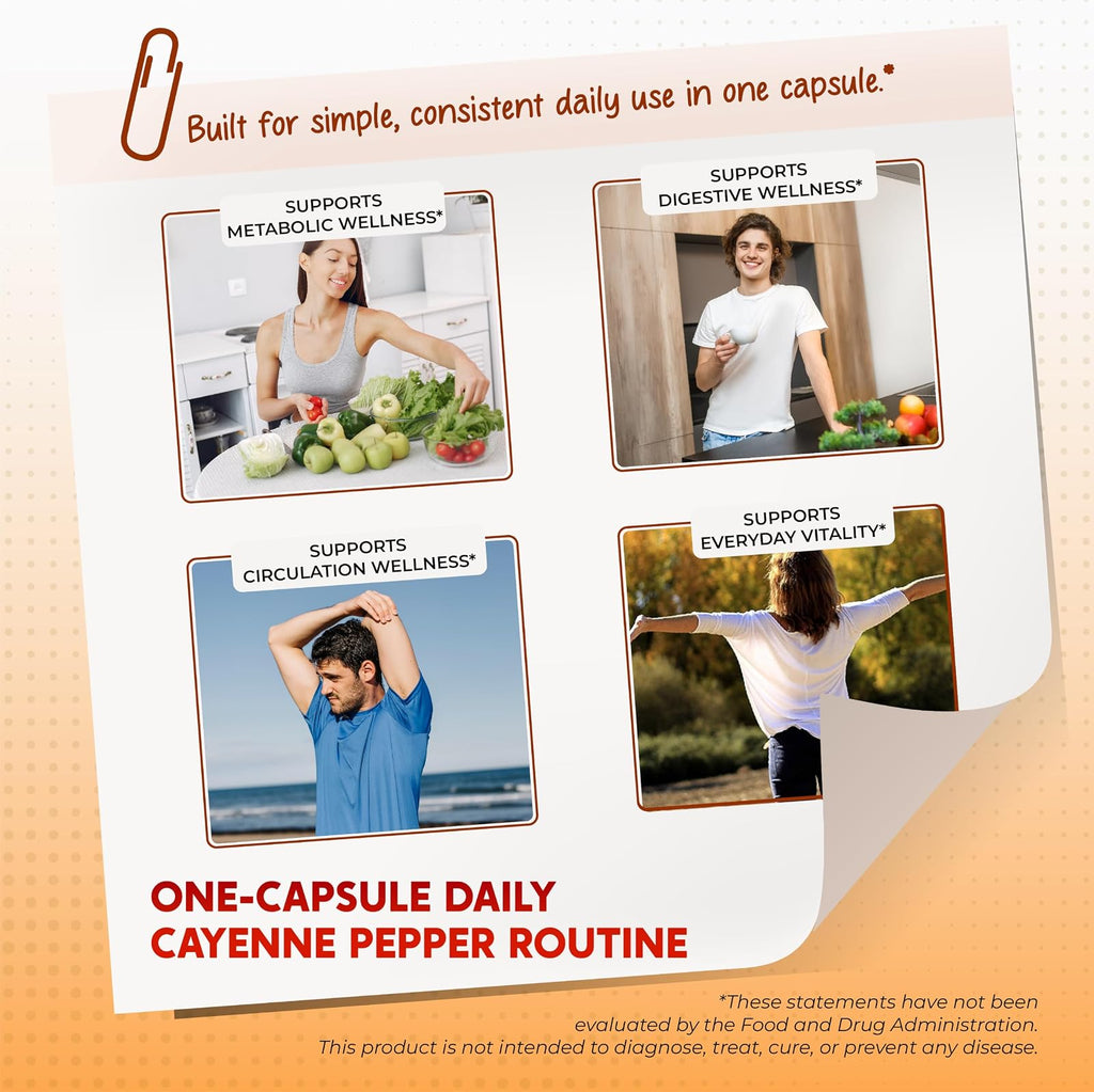 Cayenne pepper for metabolism support