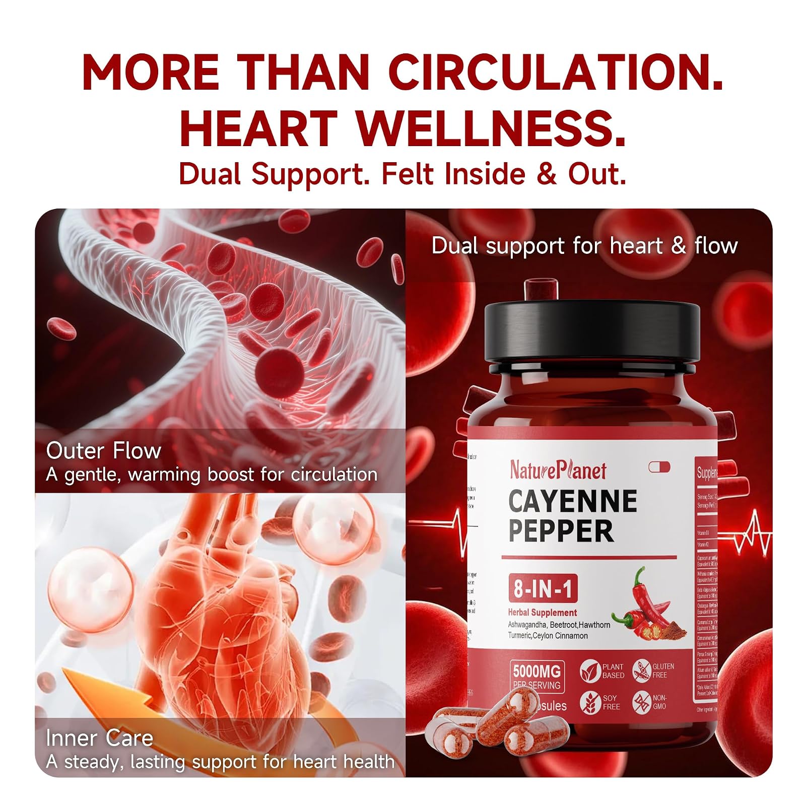 Cayenne pepper herbal supplement for energy