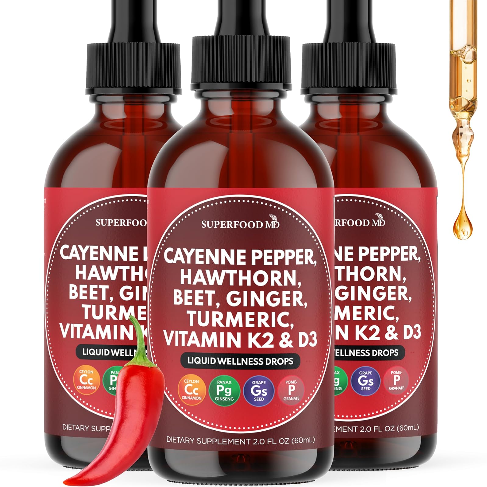 Cayenne pepper liquid drops benefits