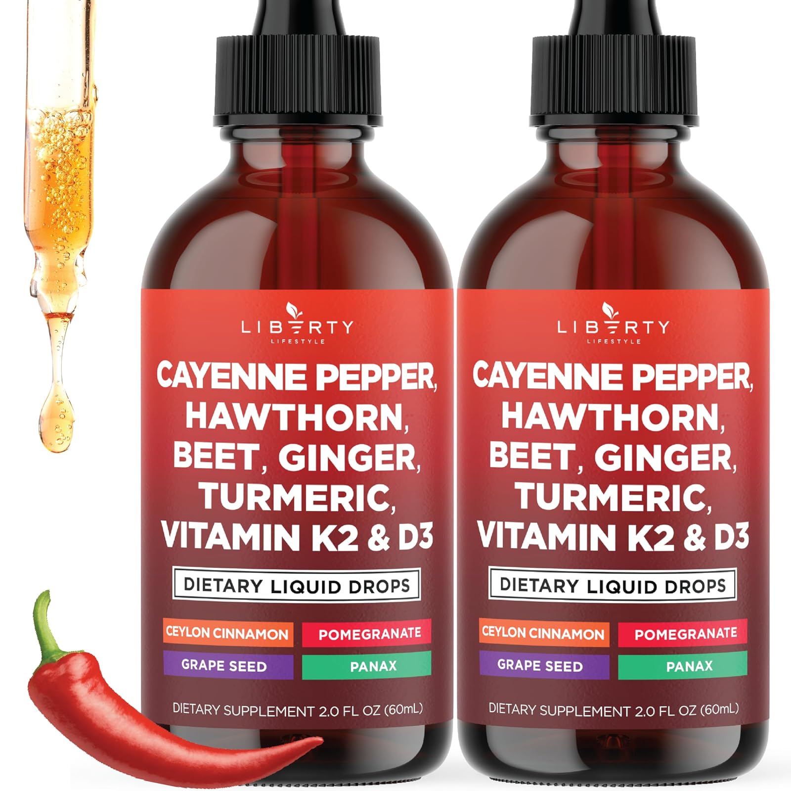 Cayenne pepper liquid drops for digestion