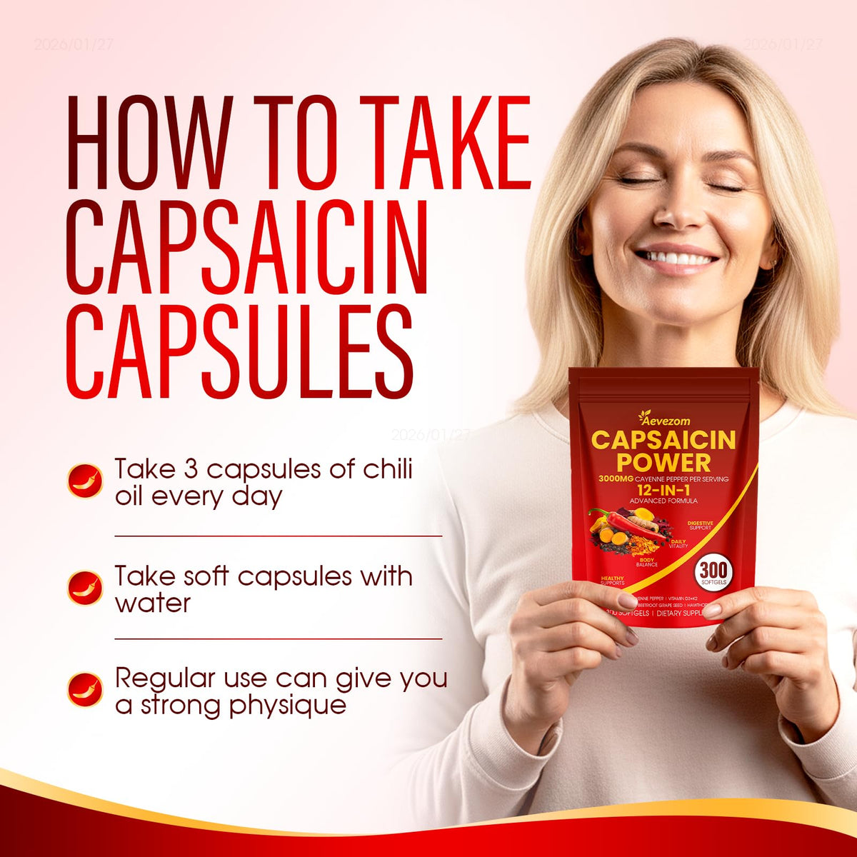 Cayenne pepper softgels for circulation