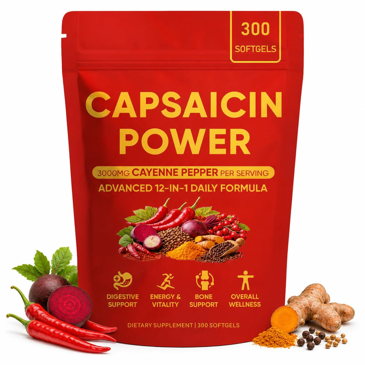 Cayenne pepper softgels for digestion