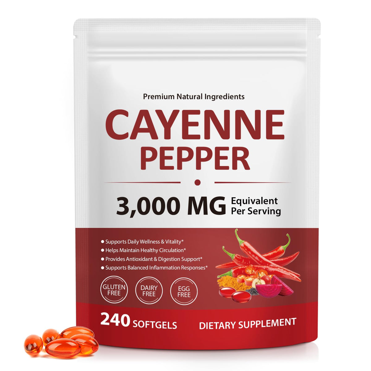 Cayenne pepper softgels for digestion