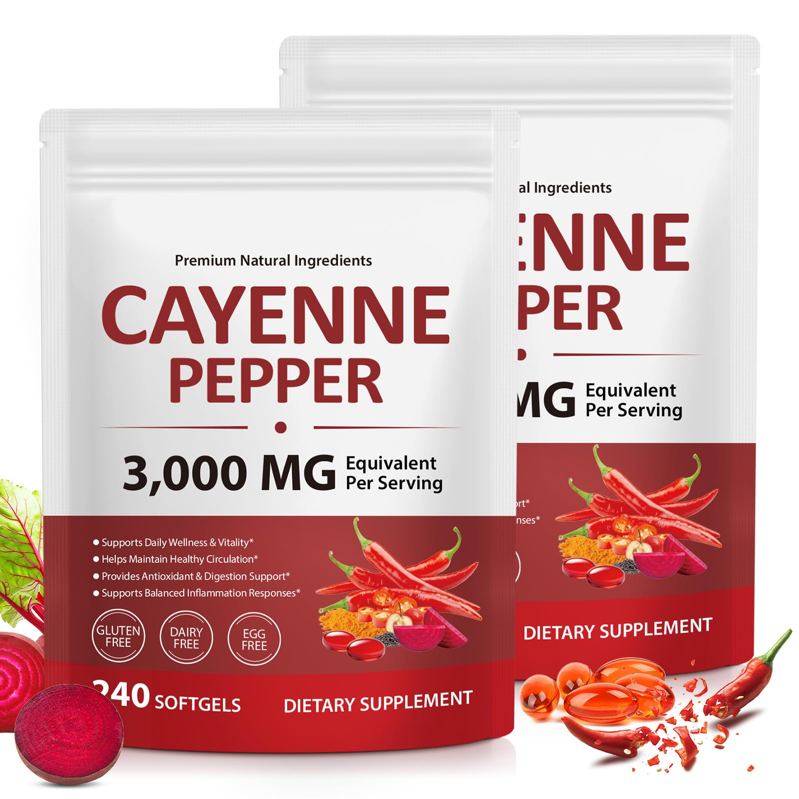 Cayenne pepper softgels for metabolism
