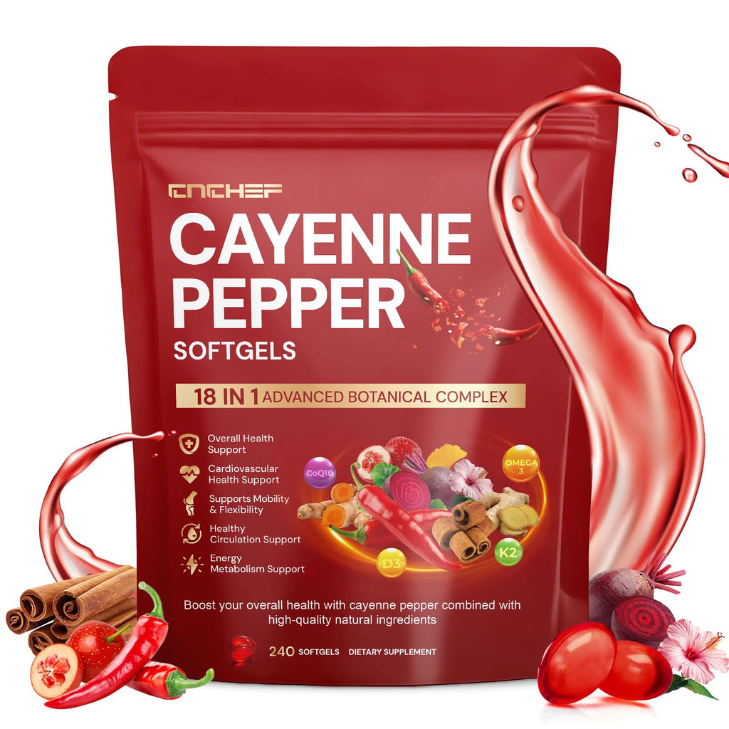 Cayenne pepper softgels for wellness