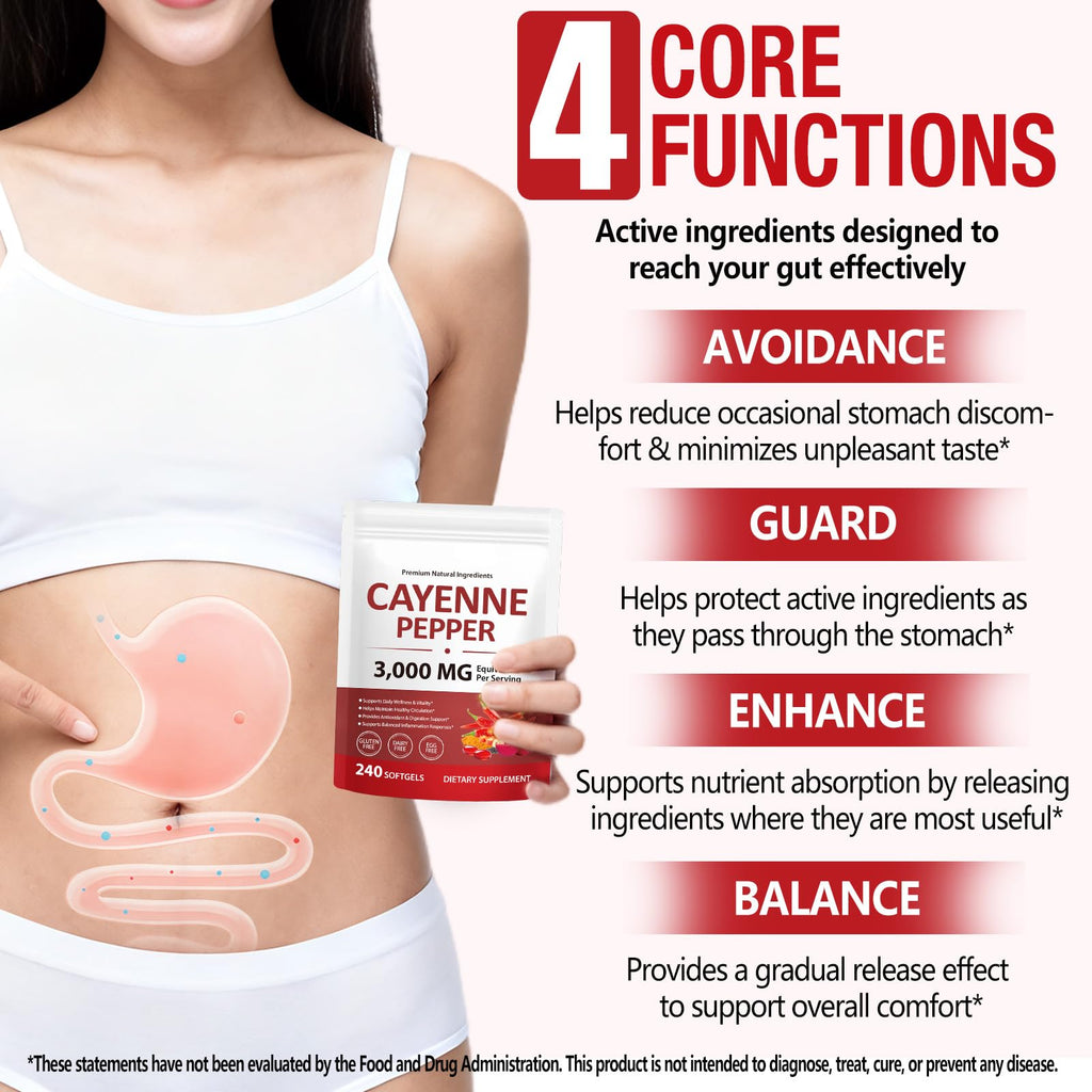Cayenne softgels for energy boost