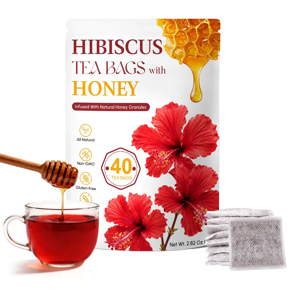 CCnature hibiscus tea bags with honey