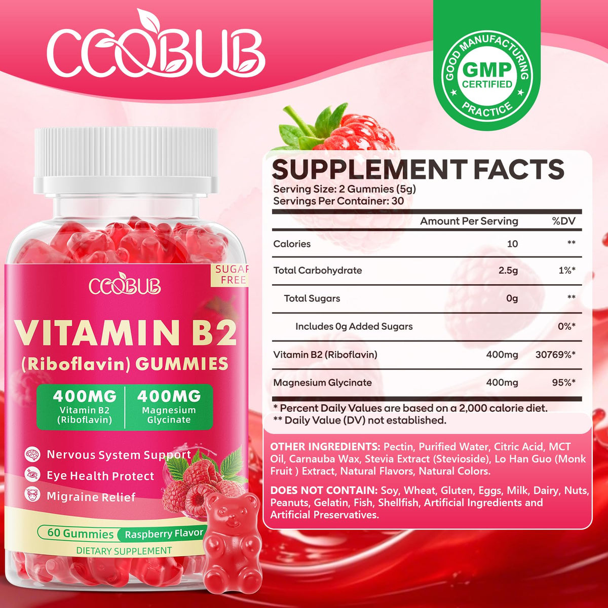 CCOBUB vitamin B2 gummy supplements