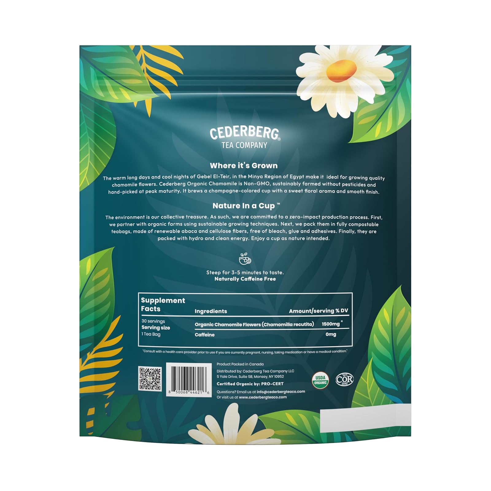 Cederberg organic chamomile tea caffeine-free