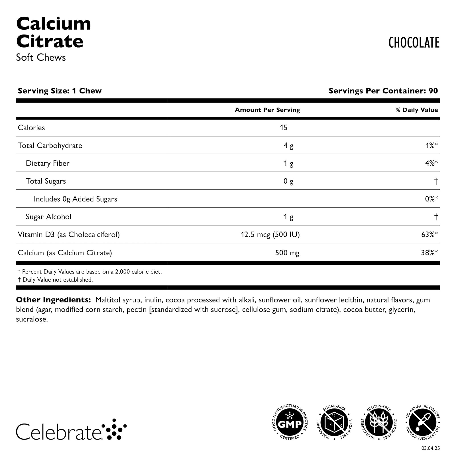 Celebrate calcium chews for bariatric support