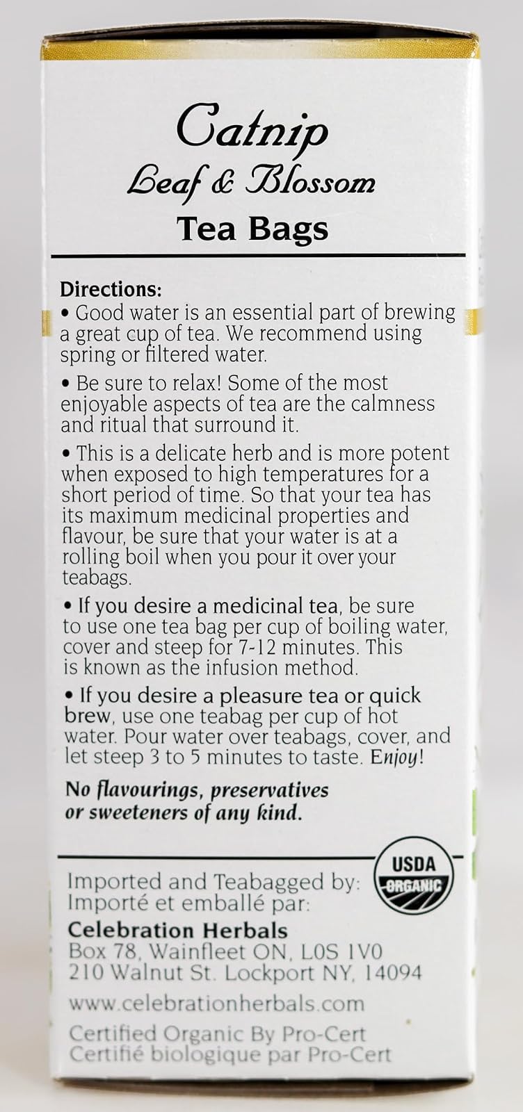 celebration herbals catnip tea
